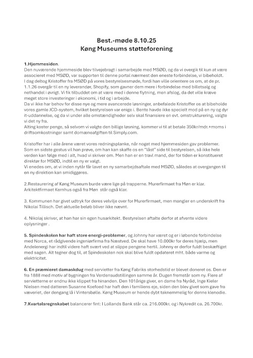 Referat af bestyrelses møde i DSI d. 8. oktober 2025